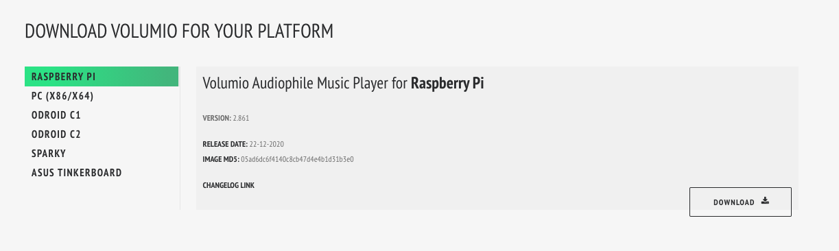 web帳 | 眠っているラズベリーパイをネットワークオーディオ化 Volumio2 インストール手順